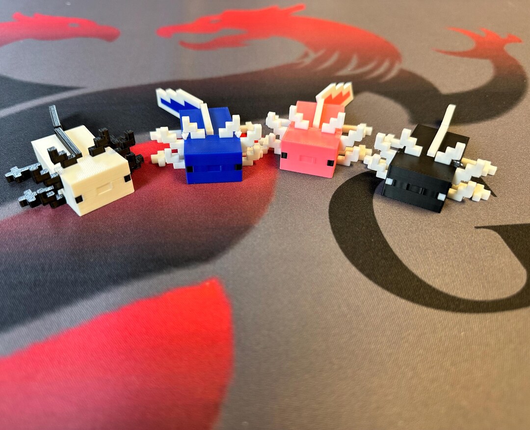 3D Printed Minecraft Axolotl- Set of 3! - Etsy
