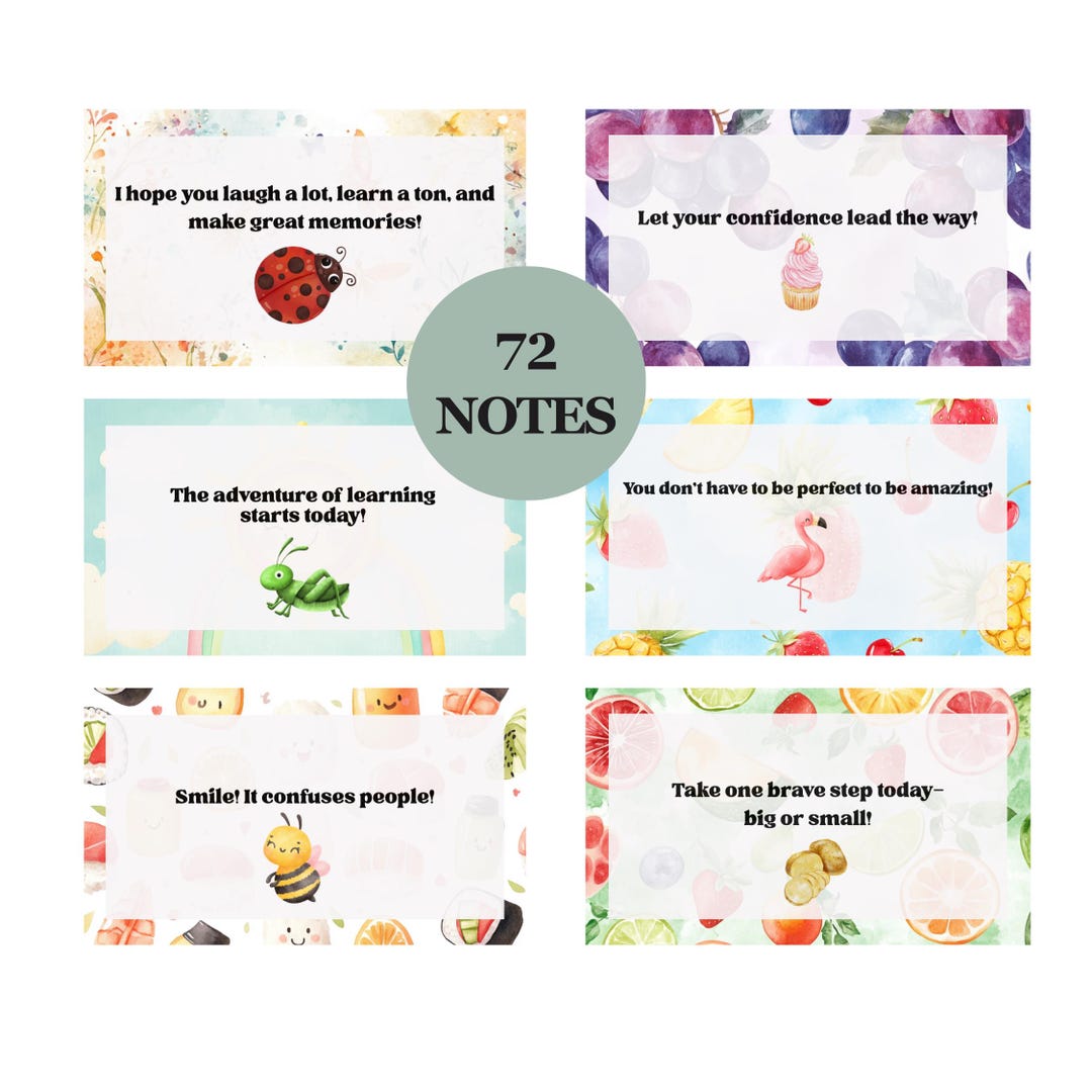 Lunch Box Notes Bundle, Back to School Lunch Box Notes, Lunch Box Cards ...