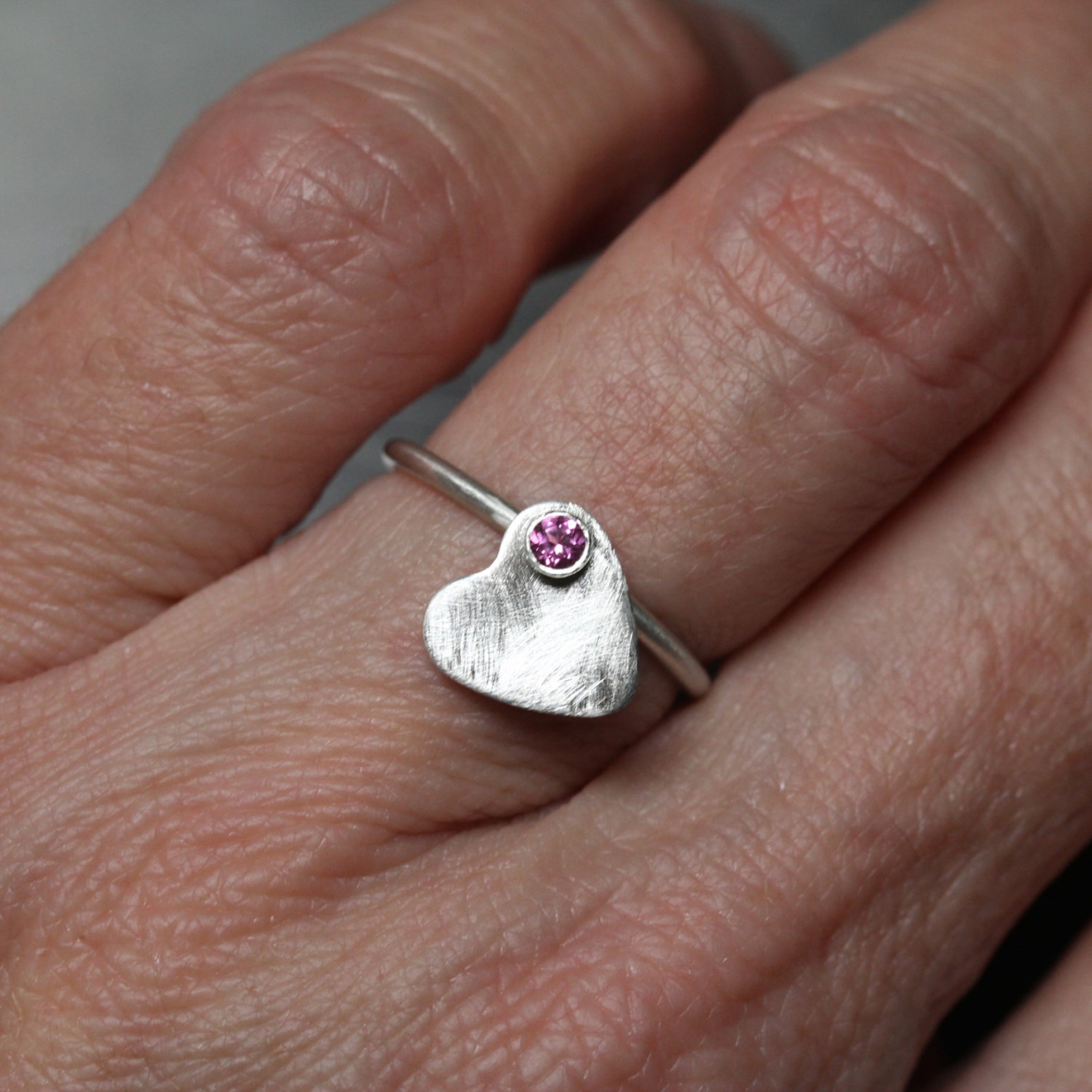 Cute Spinning Heart Ring Pink Tourmaline Silver - Etsy