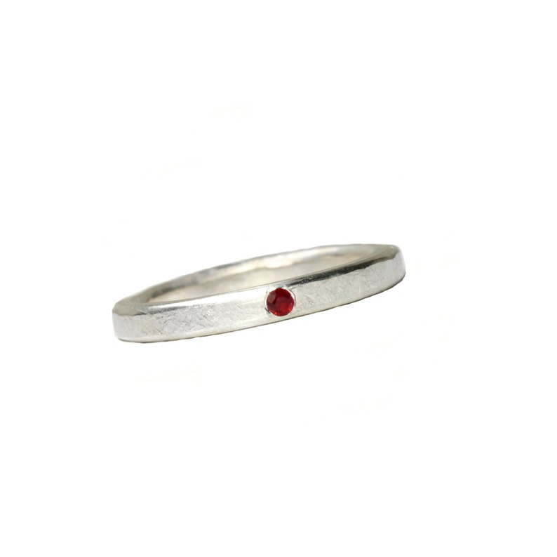 Delicate Sterling Silver Ruby Wedding Ring Hammered Red Pink - Etsy