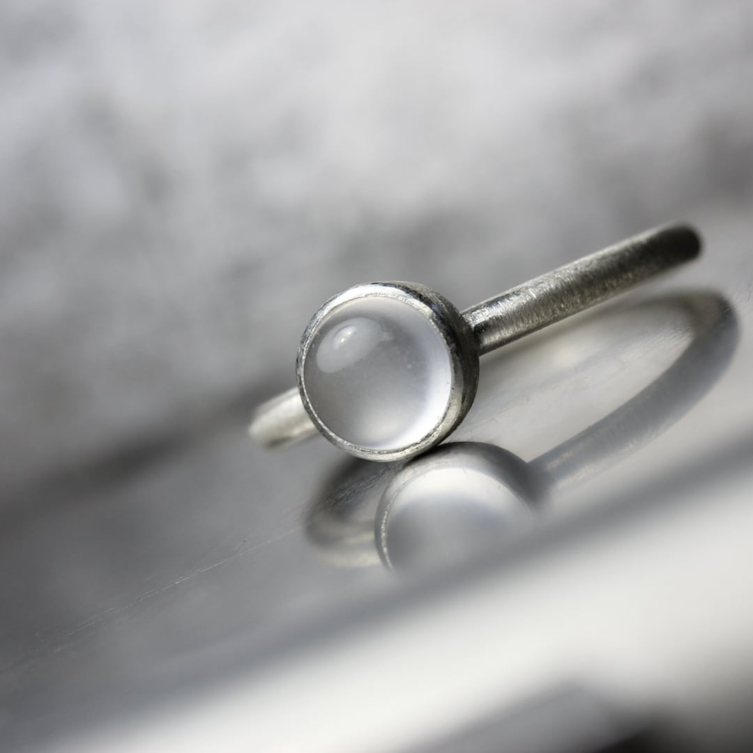Rare Arizona Moon Quartz Ring Modern Sterling Silver Setting Magical ...