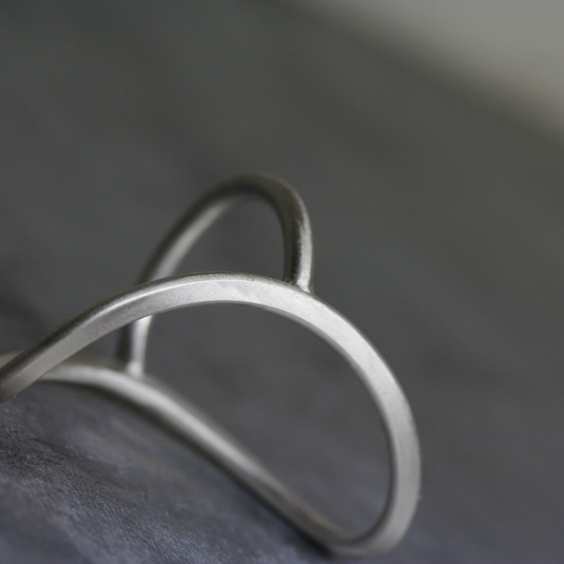 Large Middle Finger Half Crescent Moon Silver Ring Unique - Etsy