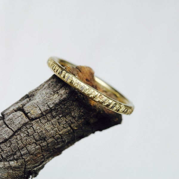 Bark Texture Ring - Etsy