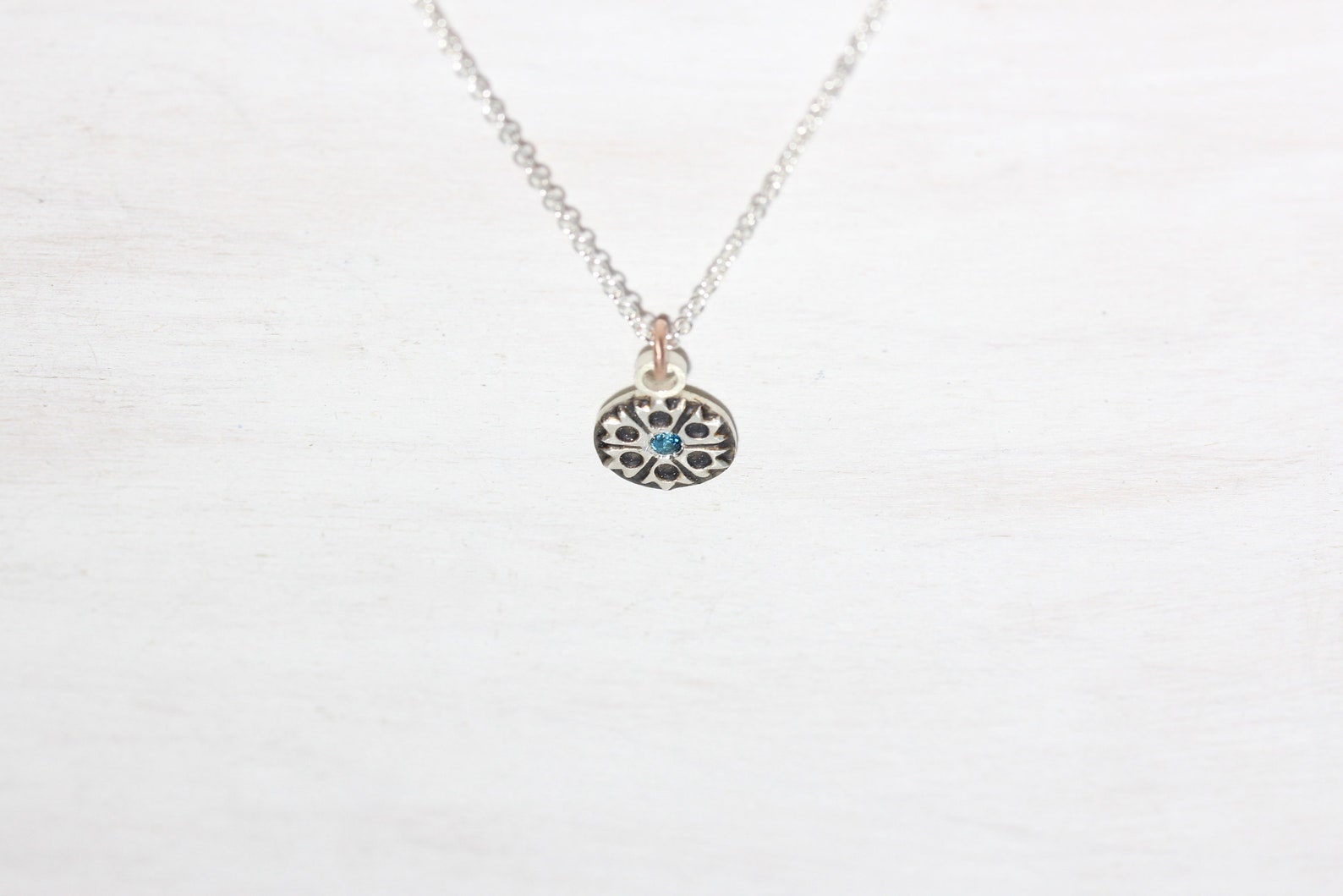 Dainty Snowflake Necklace London Blue Topaz Silver 14K Rose - Etsy