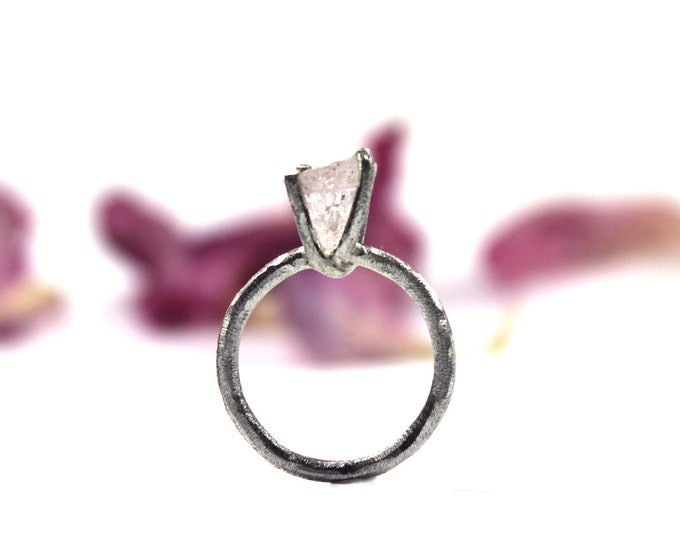 Unique Sterling Kunzite Engagement Ring Frosted Tulip - Etsy