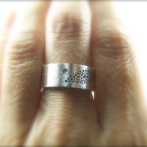 Modern Wide Men's Wedding Band Silver Small Diamond Oxidized Pattern ...