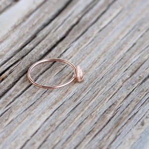 Delicate Drop Shaped Bindi Diamond Ring 14K Rose Gold Symbolic Bridal ...