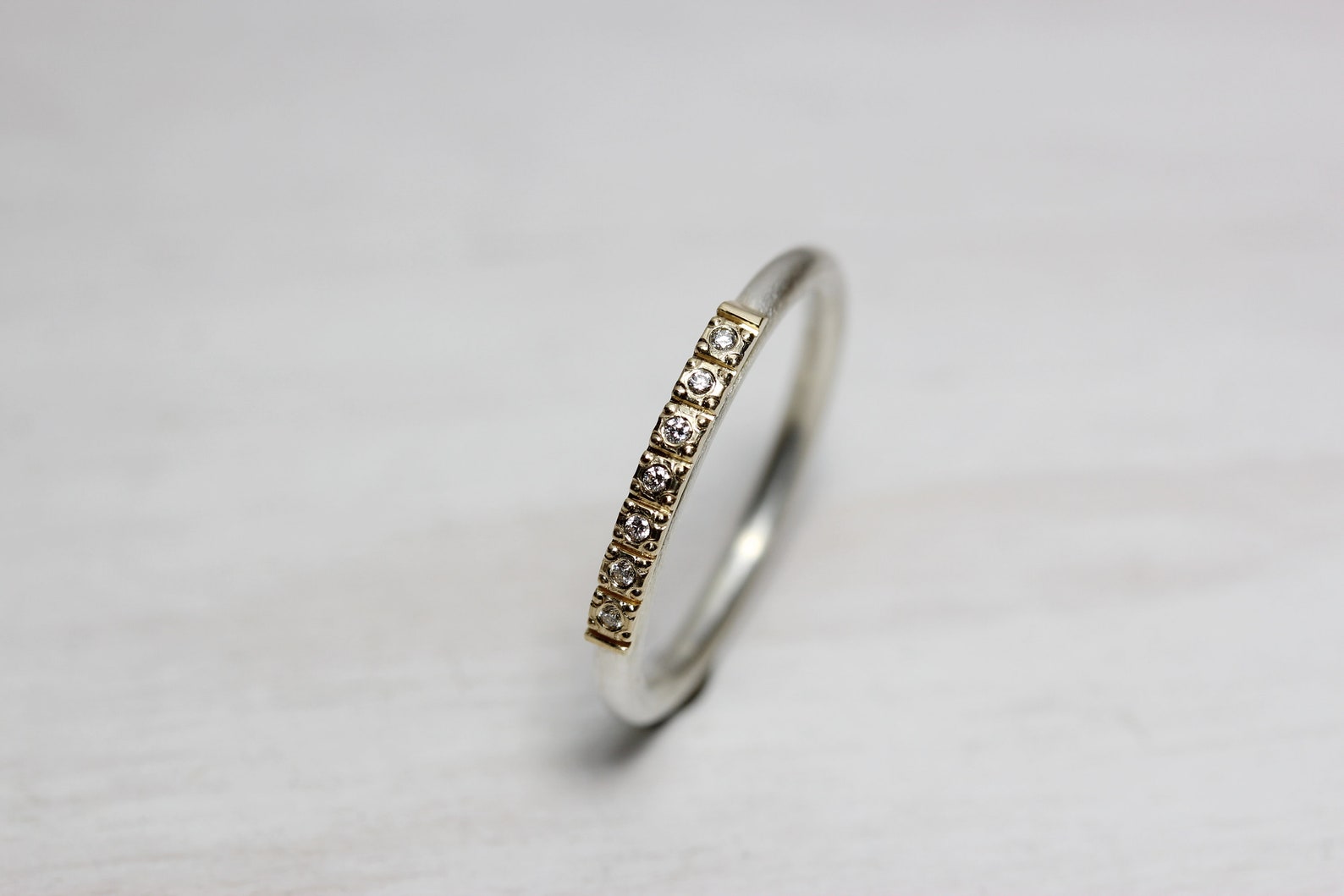 Delicate Women's Wedding Band 14K Yellow Gold Beaded - Etsy