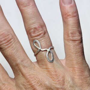 Simple Hammered Sterling Silver Ring Abstract Sculptural Minimalistic ...