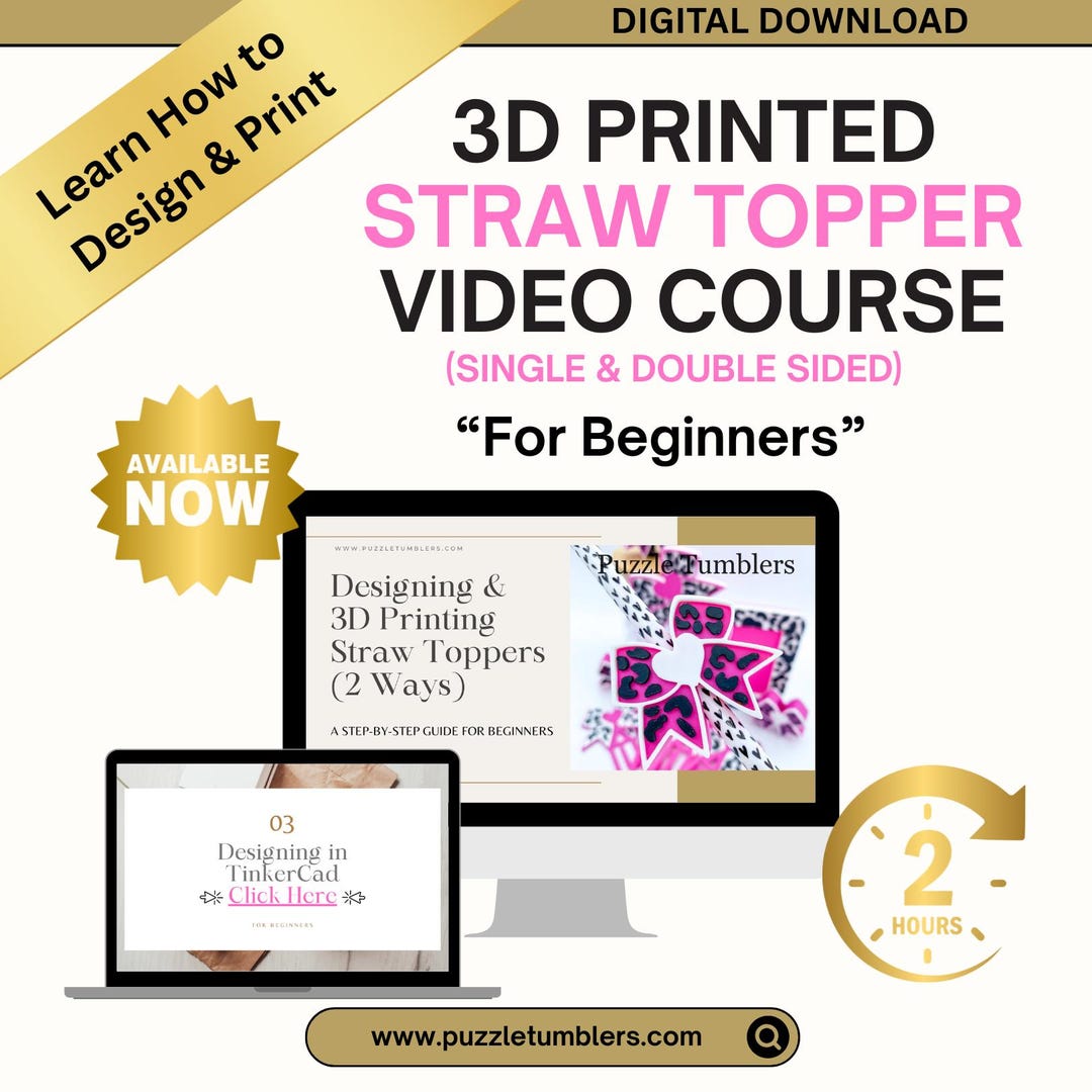 3D Printed Straw Topper Course - Learn How to Design & Print 3D Printed ...