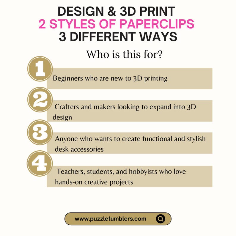 3D Printed Paperclip Video Course + BONUS - Learn How to Design 2 Types ...