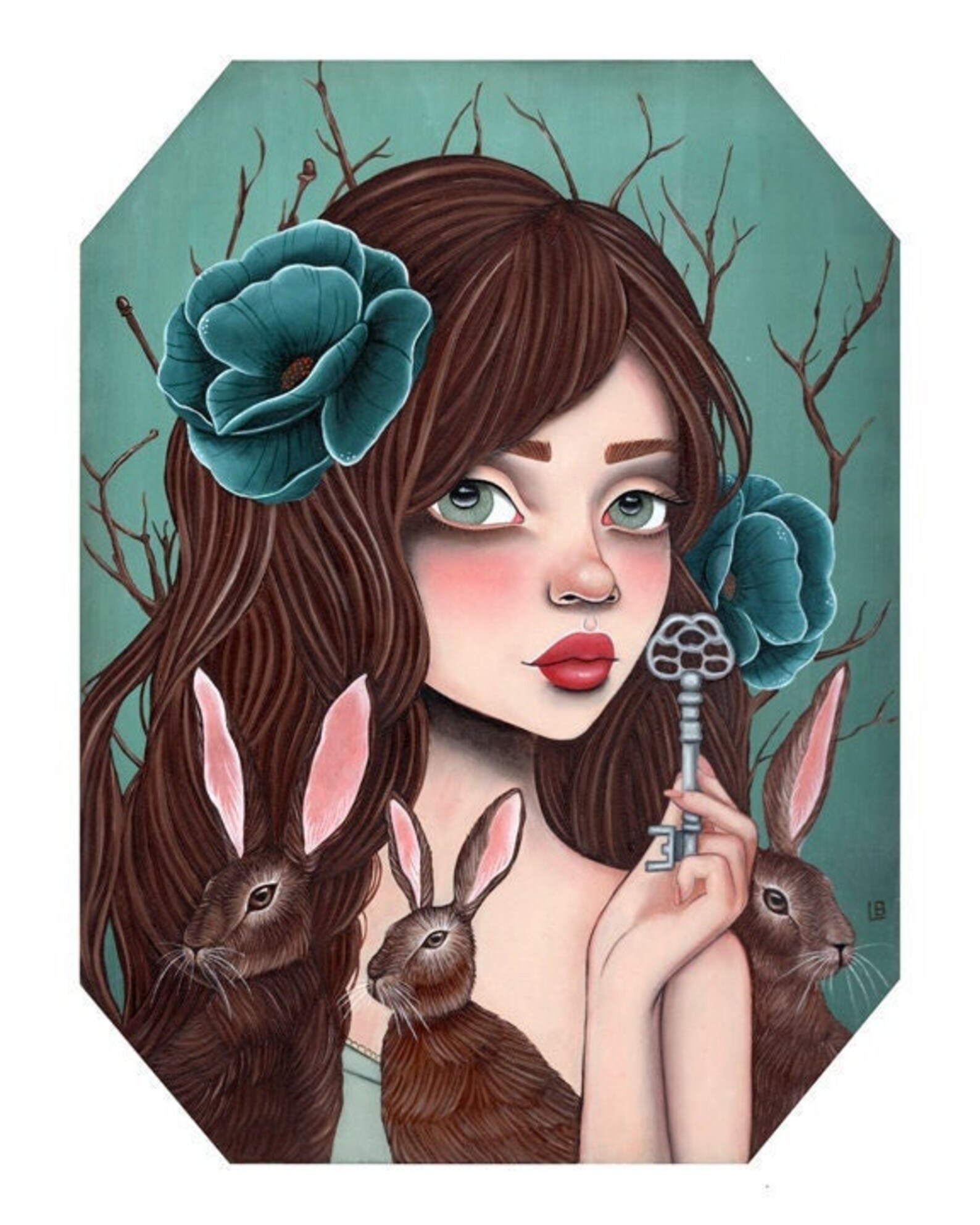 Three Hares Pop Surreal Fine Art Print 8x10 - Etsy