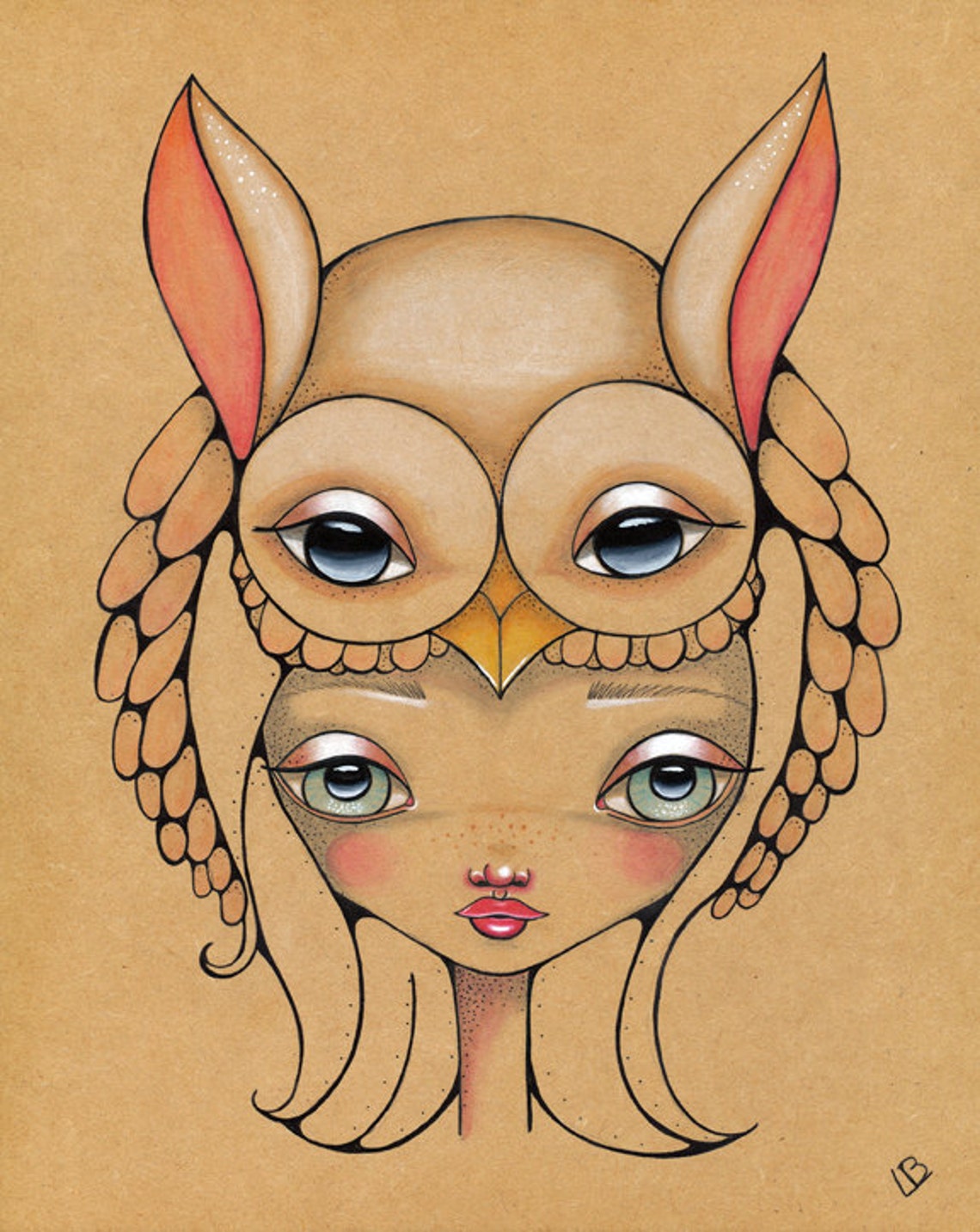 The Littlest Valkyrie Folklore Fairytale Owl Pop Surreal - Etsy