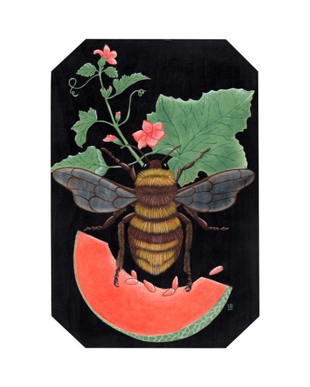 El Melon Bee Fine Art Print - Etsy