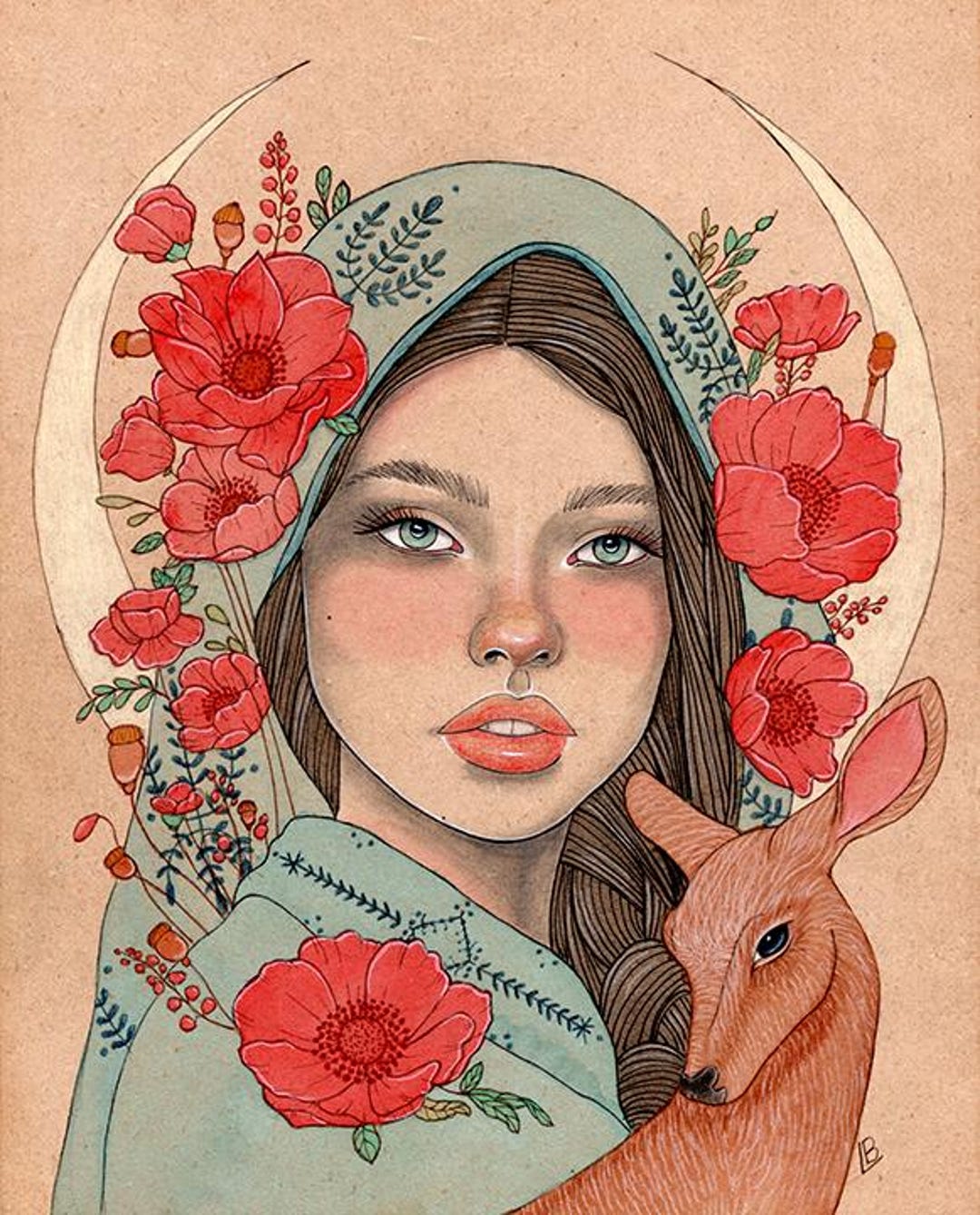 Lada Slavic Goddess 8x10 Original Watercolor and Ink Mixed Media - Etsy