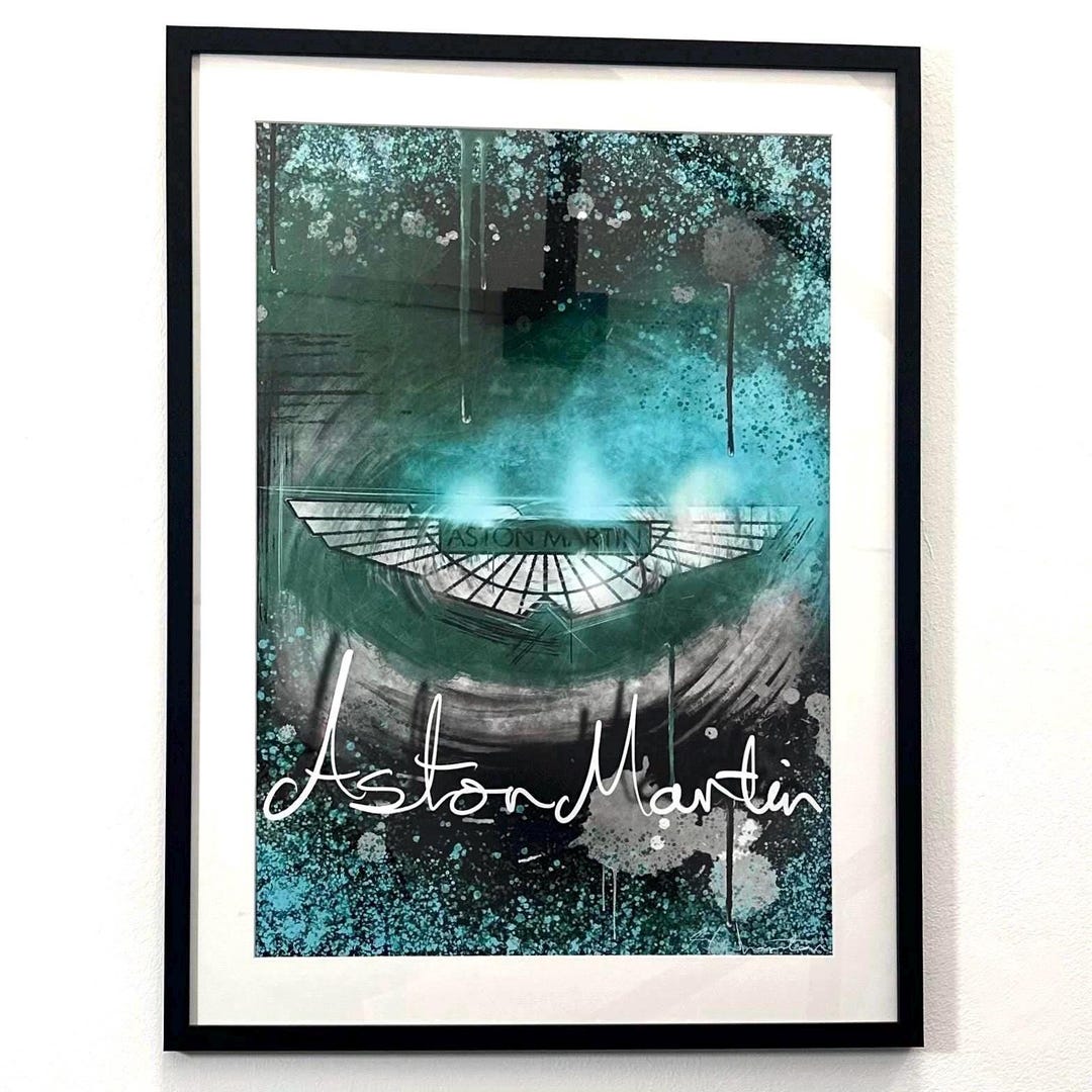 Custom Astin Martin Car Logo Abstract Artwork, Room and Wall Decor ...