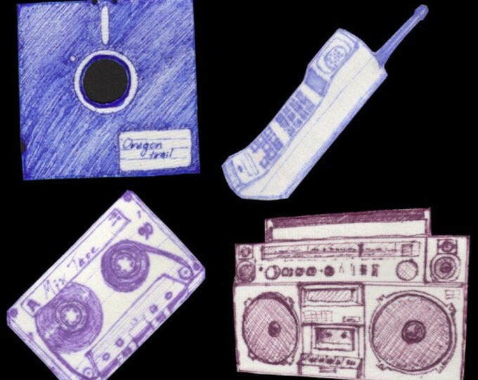 Indie Emo 80s Retro Iron-on Applique Patches Set of 4 - Etsy