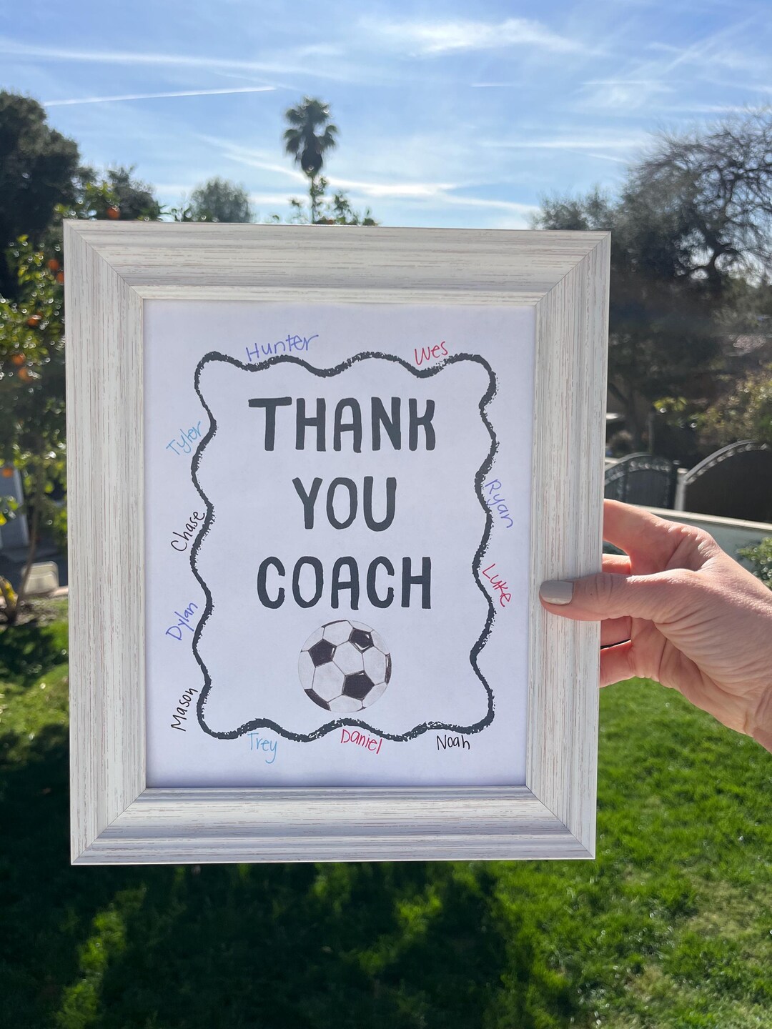 Soccer Coach Thank You Sign | Team Gift, Editable PDF & Canva (digital ...