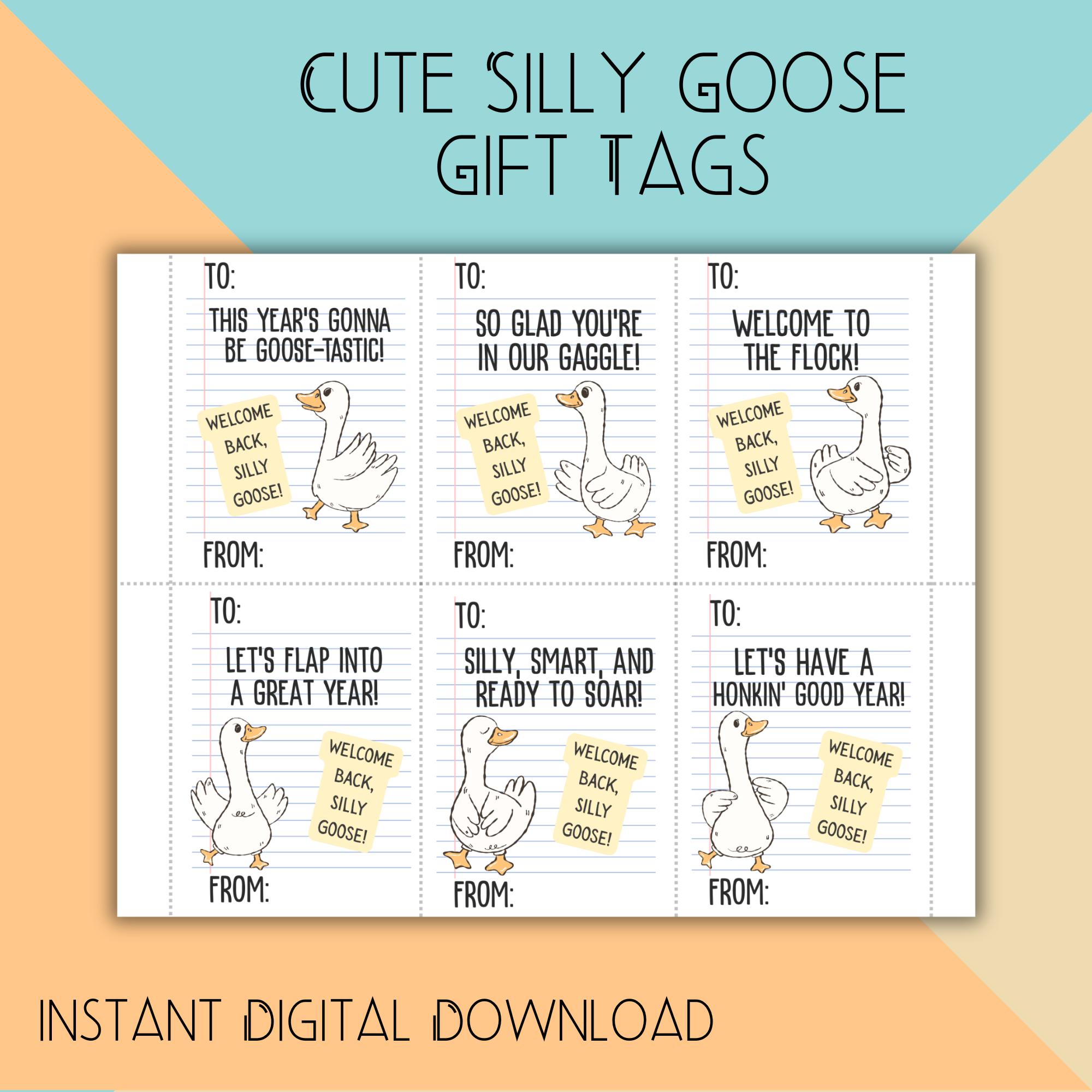 Silly Goose Welcome Back Student Cards: First Day of School Desk Notes ...