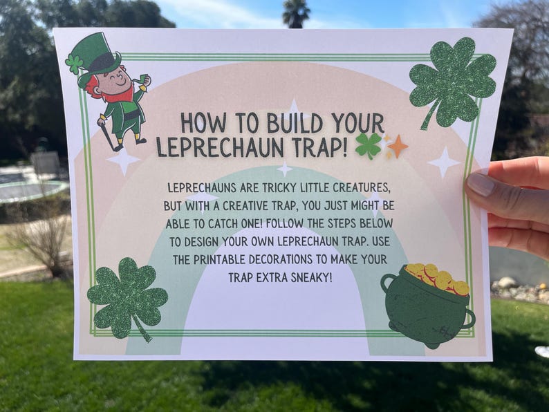 Leprechaun Trap Printable: St. Patrick's Day Kids Activity (instant ...