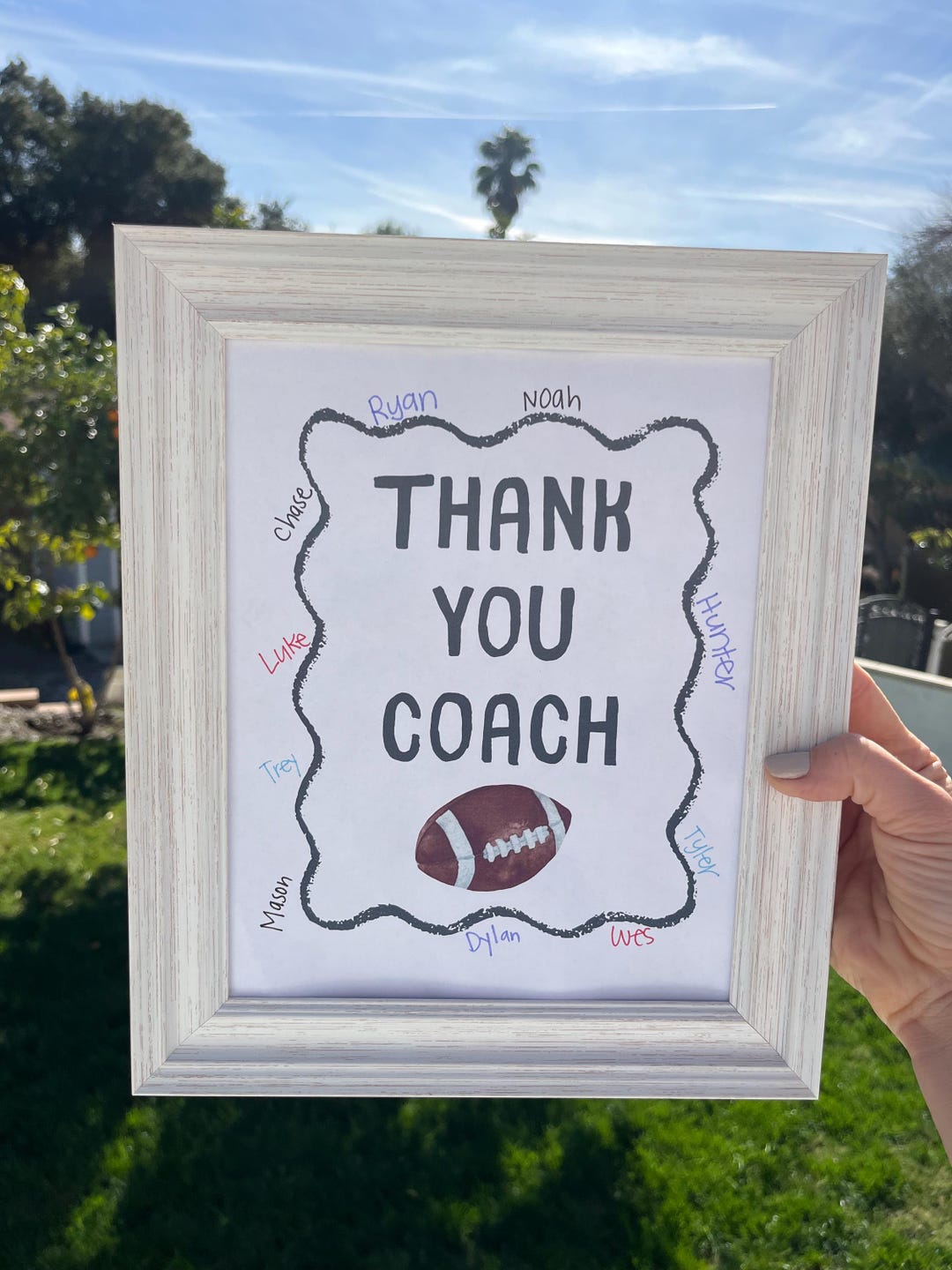Football Coach Thank You Sign | Printable & Editable Team Gift | End-of ...