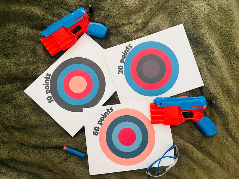 Nerf Blaster Party Games – Printable Target Practice, Obstacle Course ...