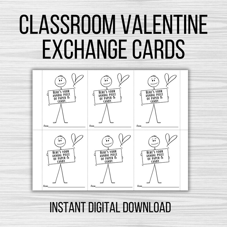 Funny Valentine Cards for Boys: Printable Classroom Exchange "here's ...