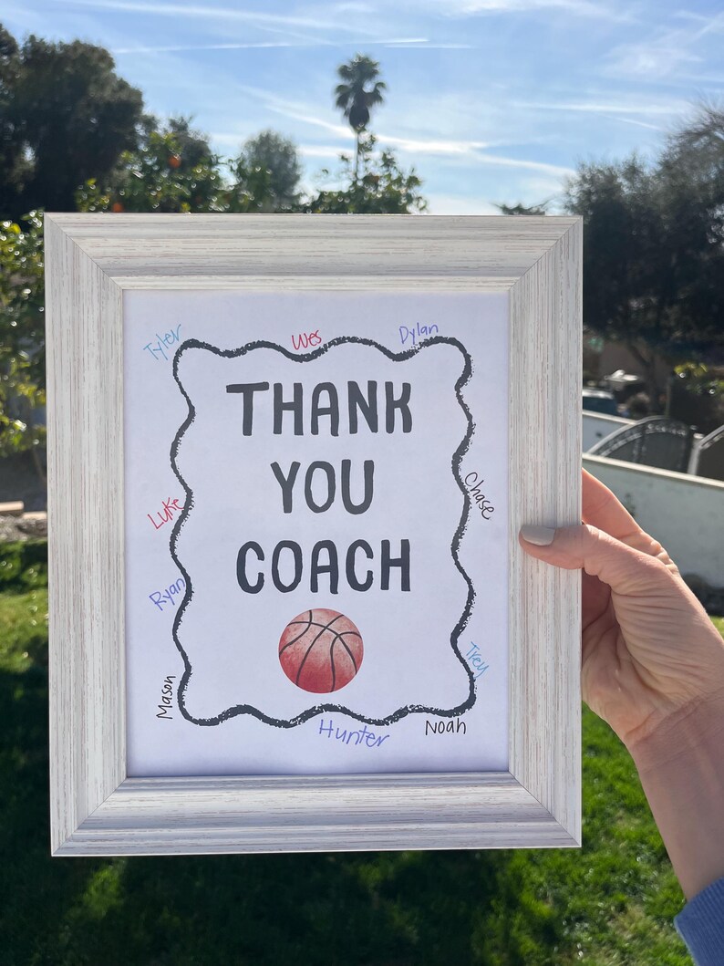 Basketball Coach Thank You Gift | Printable Team Sign (digital Download ...