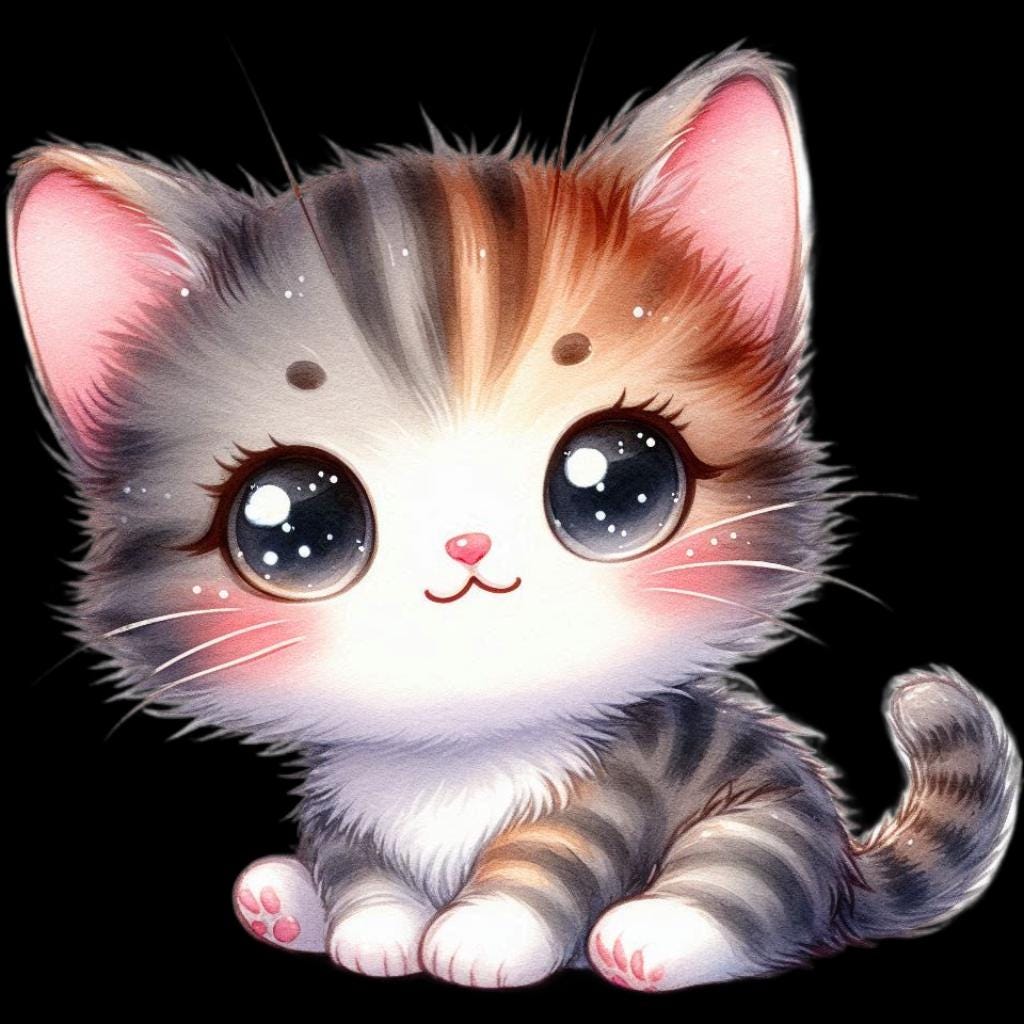 Kawaii Mini Cats PNG Bundle Kawaii Kitten Clipart Cute Cat Digital ...
