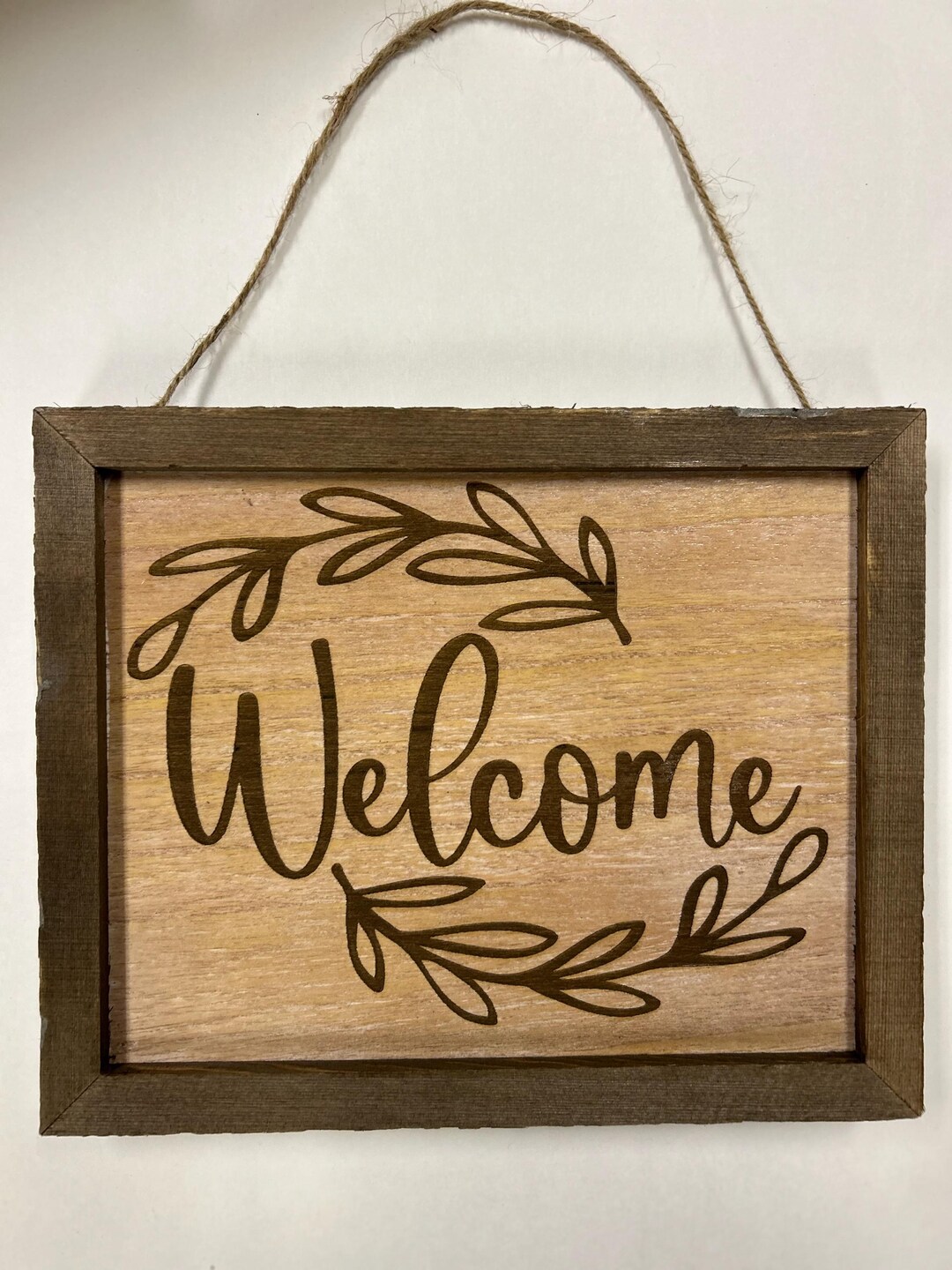 Laser Engraved Welcome Wood Sign, Hanging Wall Decor - Etsy