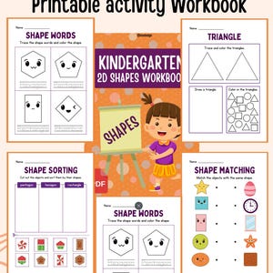 Kindergarten 2D Shapes Workbook - Etsy