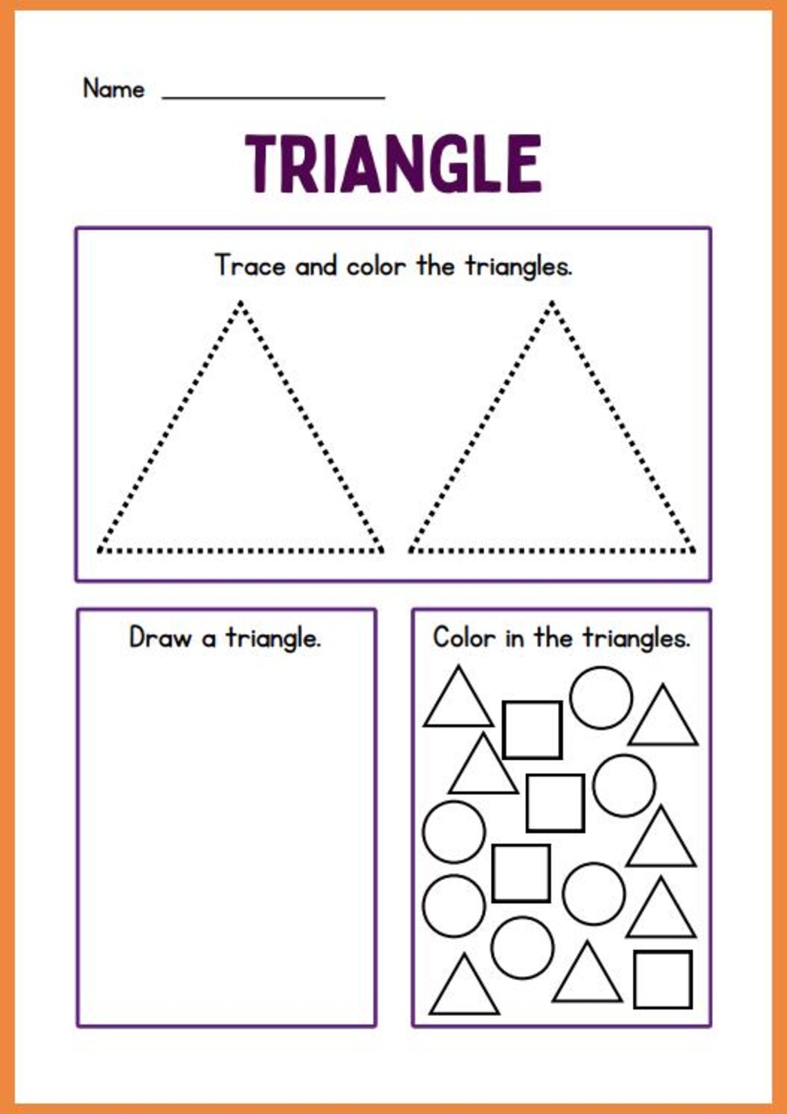 Kindergarten 2D Shapes Workbook - Etsy