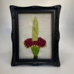 Corpse Flower Hand Embroidery Art in Black Magnetic Miniature Rococo ...