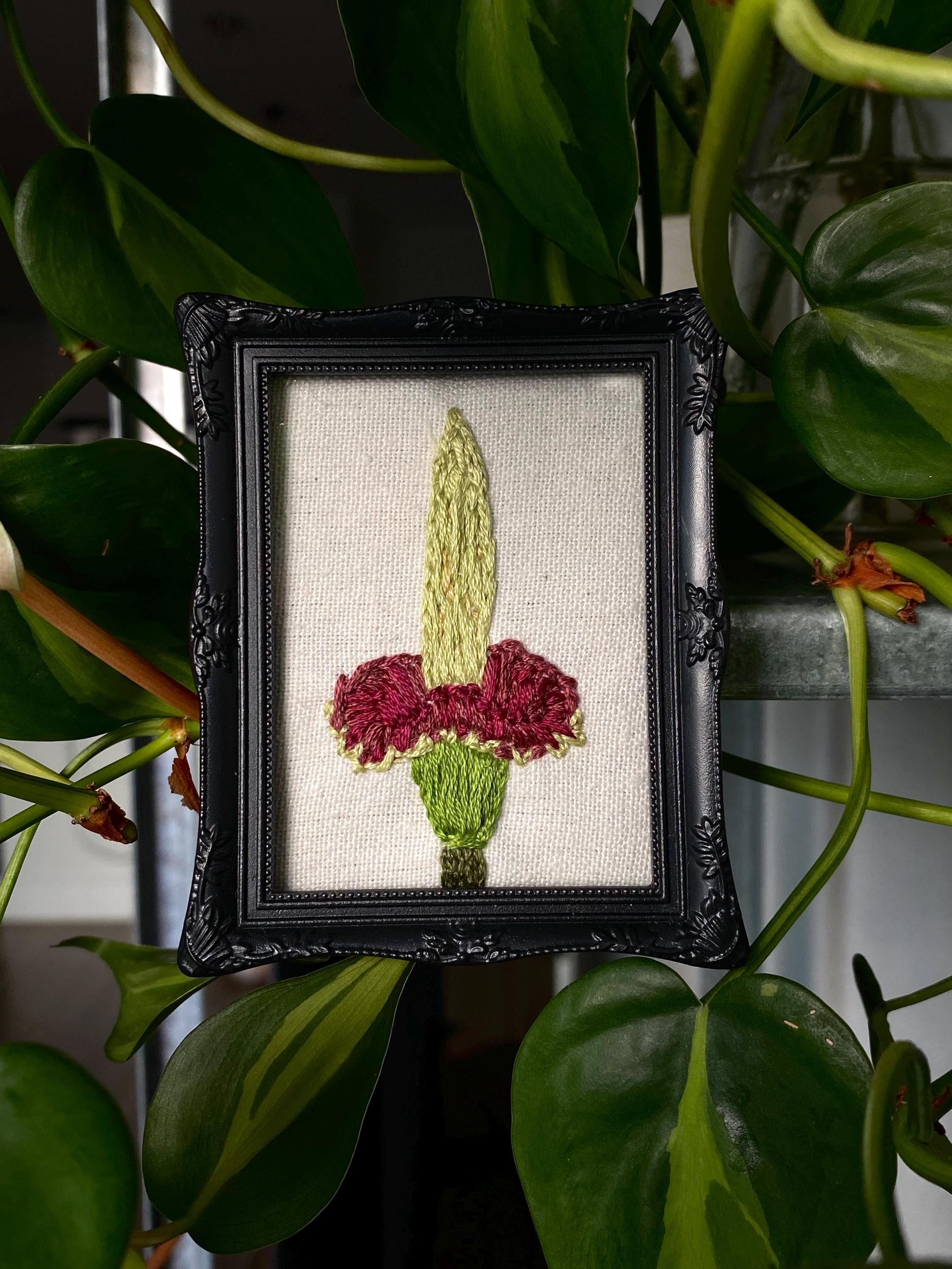 Corpse Flower Hand Embroidery Art in Black Magnetic Miniature Rococo ...