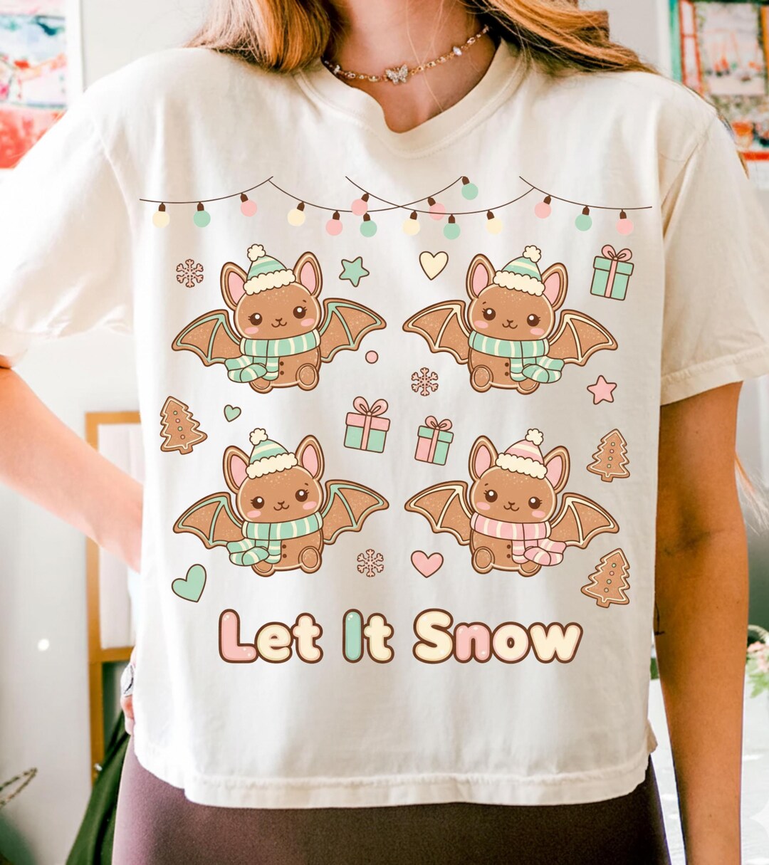 Gingerbread Bat Png Let It Snow Christmas Holiday Cookie Art Pastel ...
