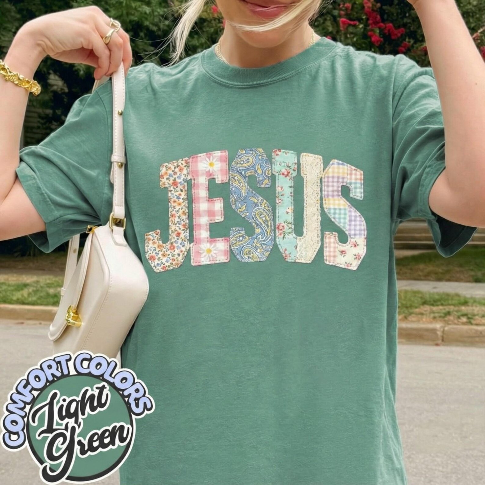 Jesus Floral Patchwork PNG Shirt Design, Cute Christian Faith ...
