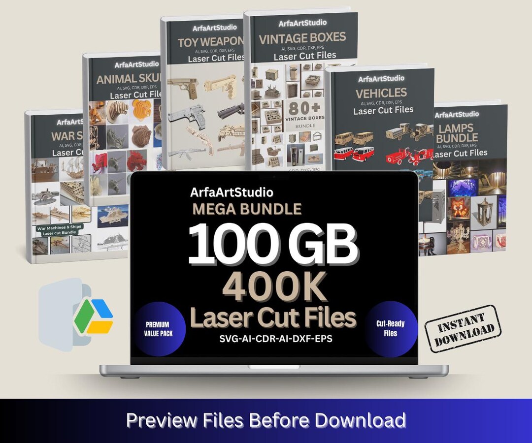 Laser Cut Files Mega Bundle | Svg Dxf Ai Epx Cdr | CNC Router & Laser ...