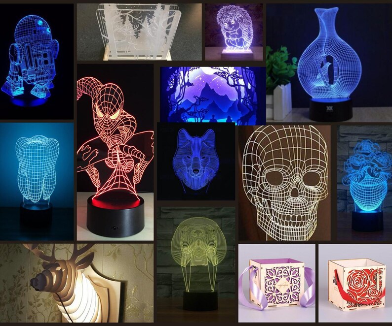 500+ Lamps Mega Bundle | Laser Cut SVG DXF CDR | Table Lamp, Lantern ...