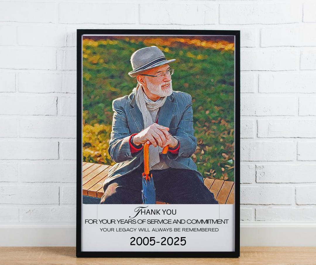 Custom Watercolor Portrait Retirement Gift for Employee Motivational ...