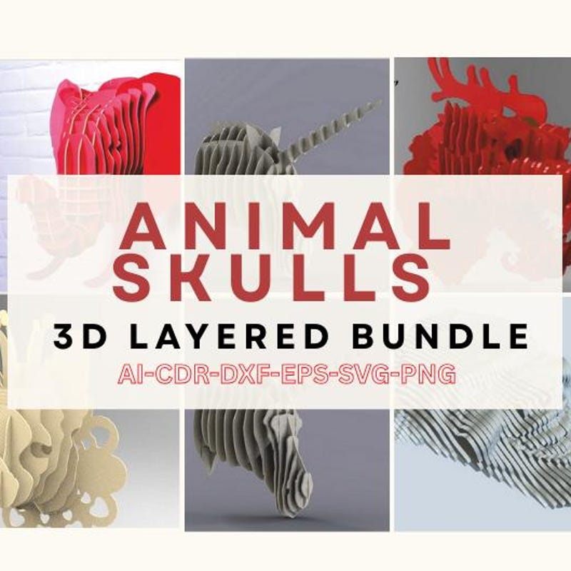 Animal Skull 3d Wall Art - Etsy