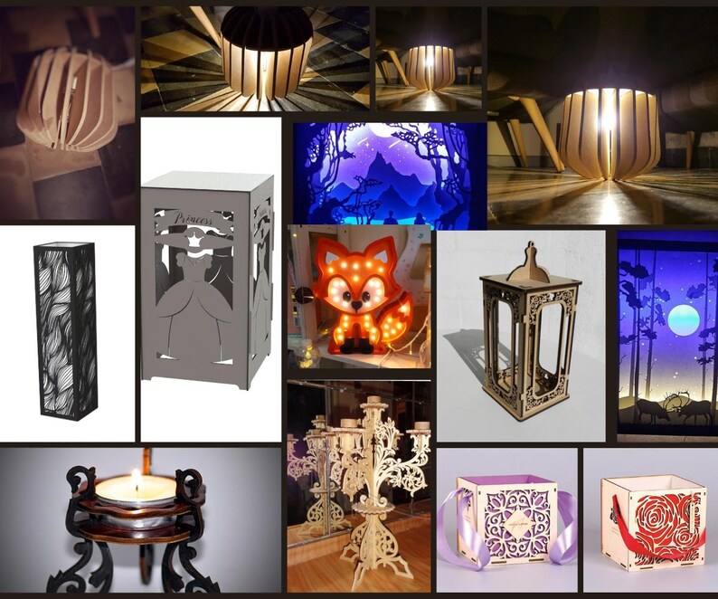 500+ Lamps Mega Bundle | Laser Cut SVG DXF CDR | Table Lamp, Lantern ...