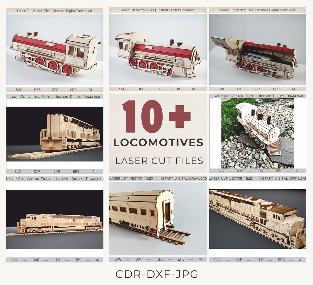 DIY Wooden Steam Locomotive 3D Puzzle – Retro Train Engine Model Kit ...