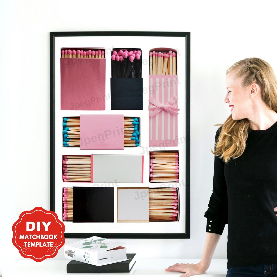 Blank Pink Themed Matchbox Poster, Pink Decor Art, DIY Blank Pink ...