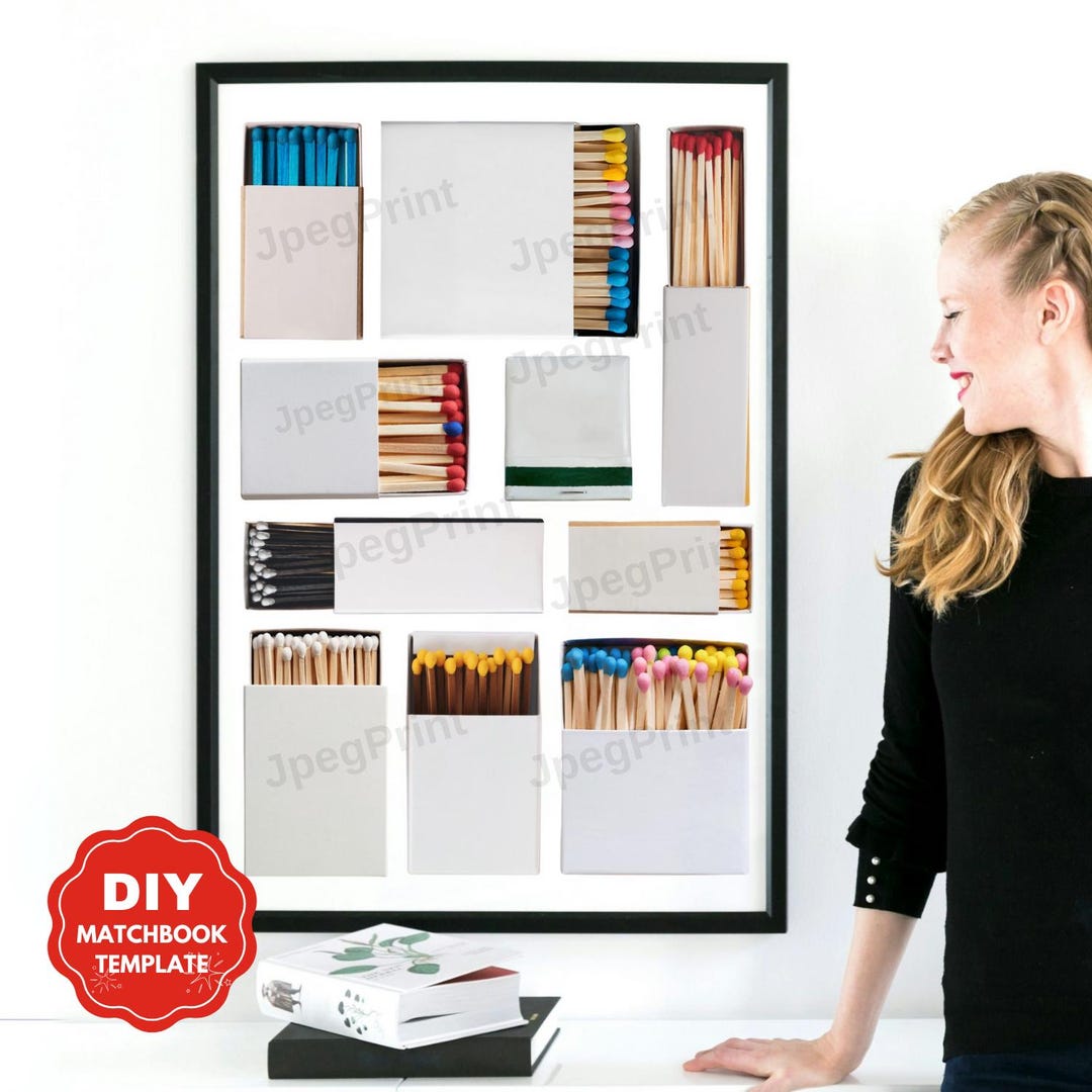 Ultra Realistic Matchbox Poster Template, Blank Matchbook Template, DIY ...