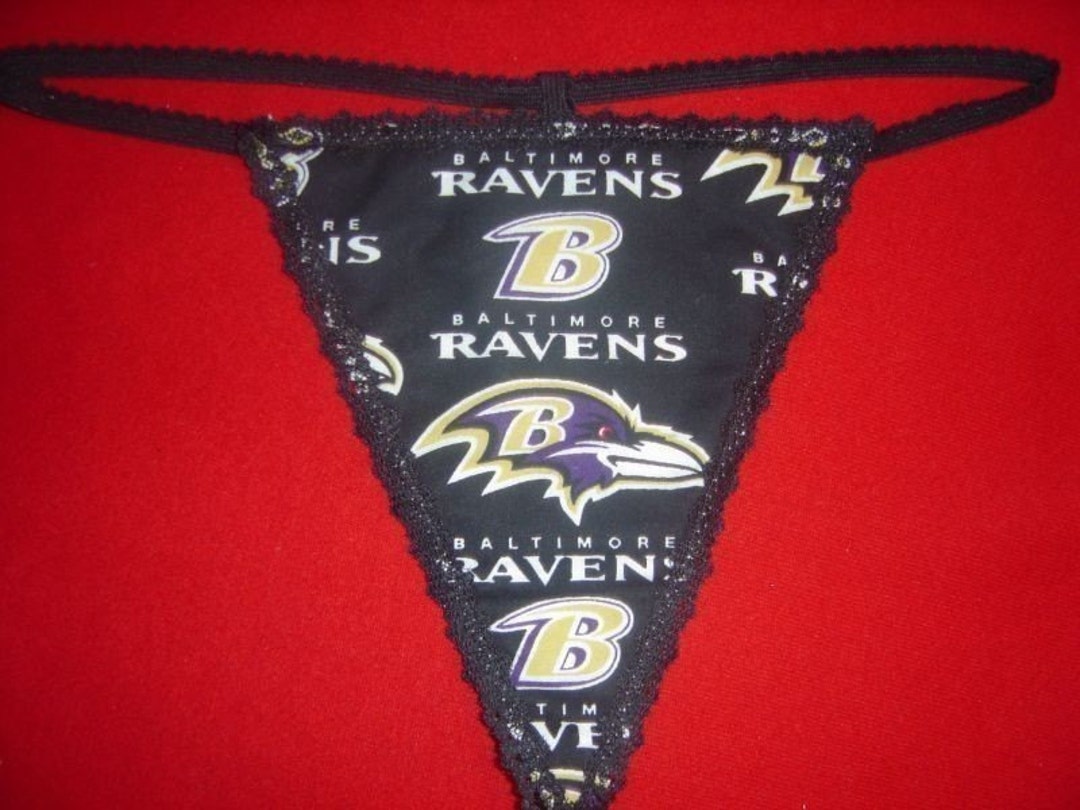 Womens BALTIMORE RAVENS String Thong Lingerie Football Panty Underwear ...