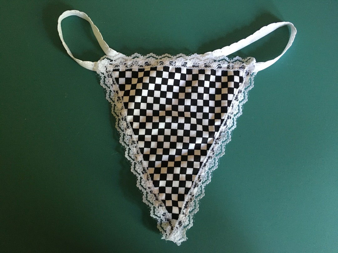 Womens CHECKERED FLAG Car Racing String Thong Lingerie Underwear - Etsy