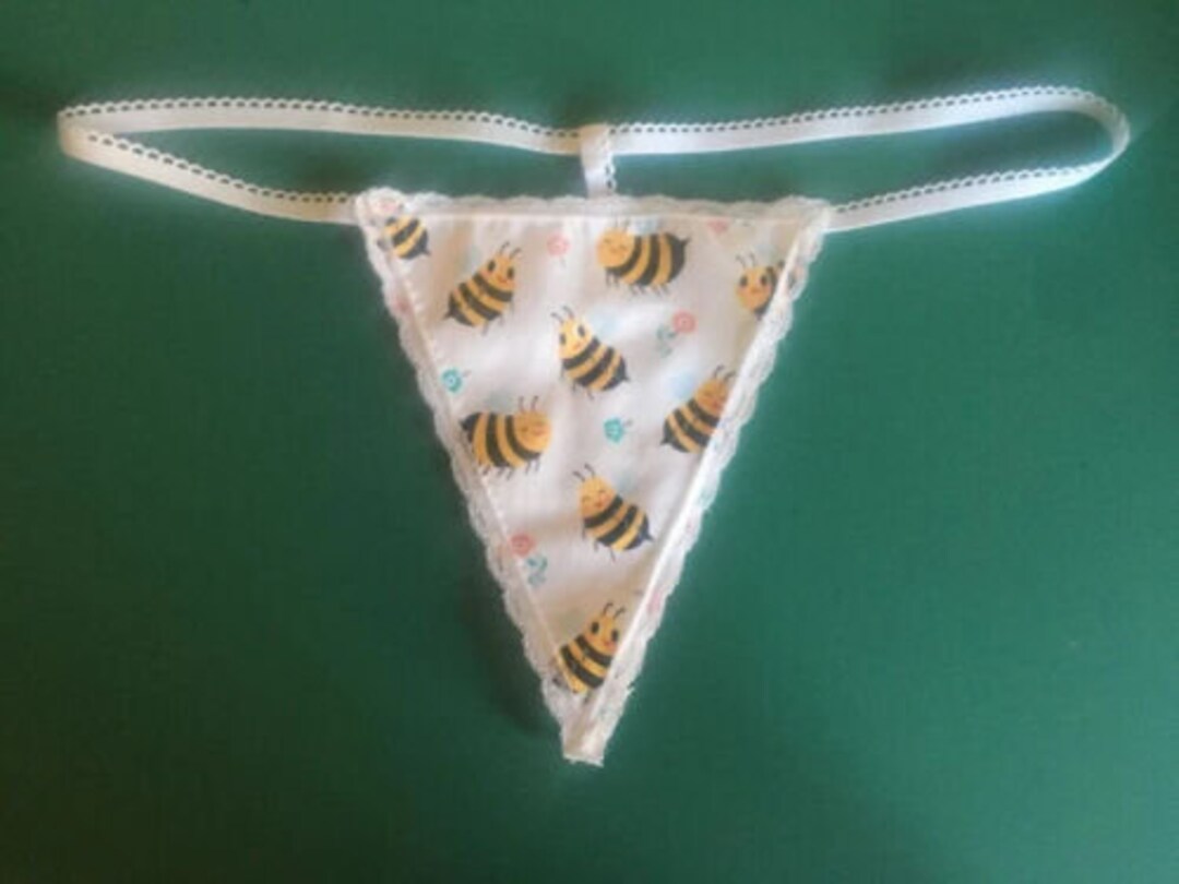Womens White BUMBLE BEE String Thong Lingerie Underwear - Etsy