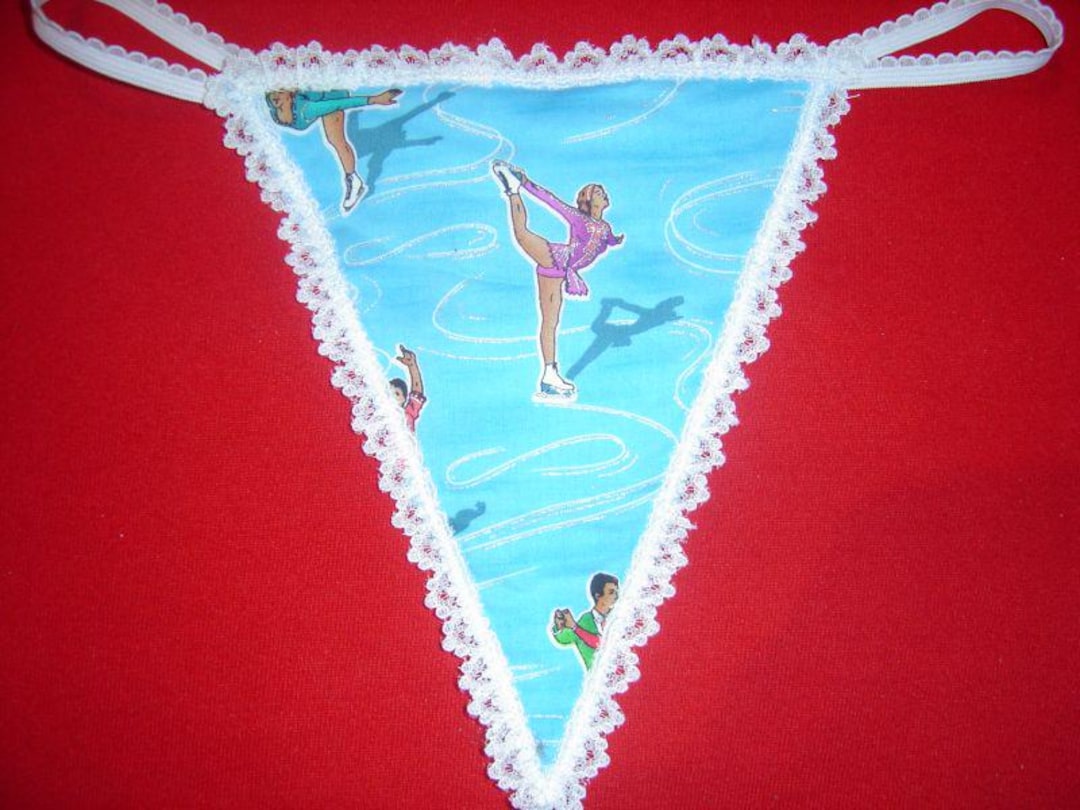 Womens ICE FIGURE SKATING String Thong Lingerie Panty Skates Underwear ...