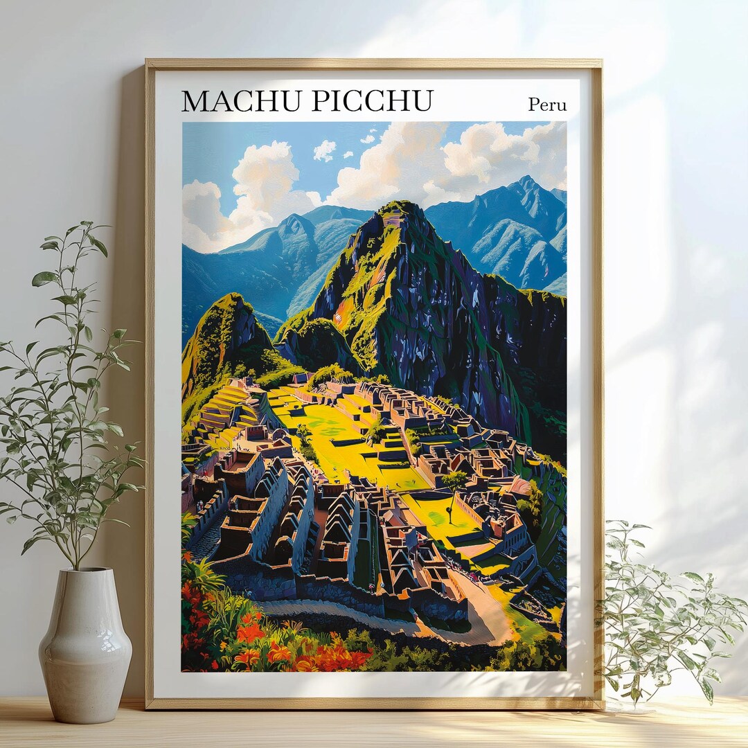 Machu Picchu Poster, Peru Travel Poster, Machu Picchu Art, Inca Culture ...