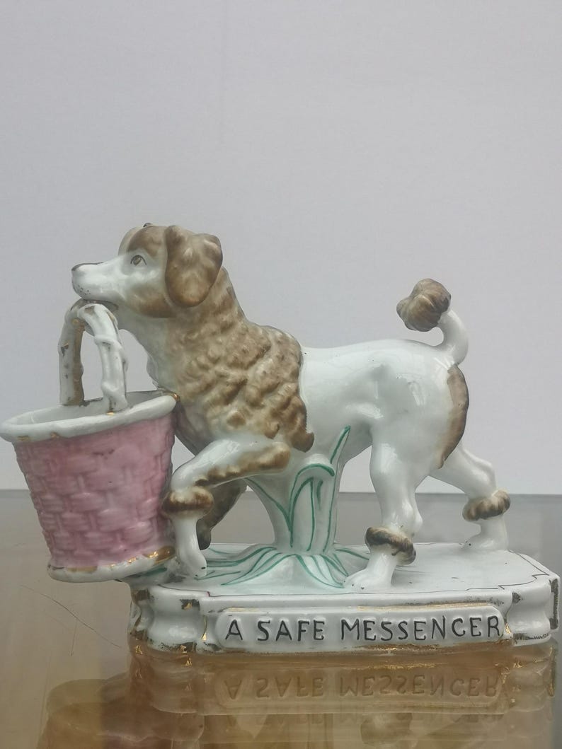 Pair of Victorian Bisque Porcelain Vases Modelled as Poodle Dogs ...